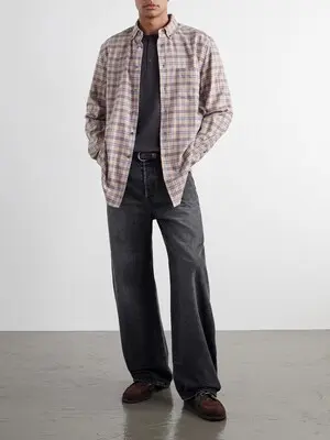 Portuguese Flannel Cedar Checked Cotton-flannel Shirt - Brown