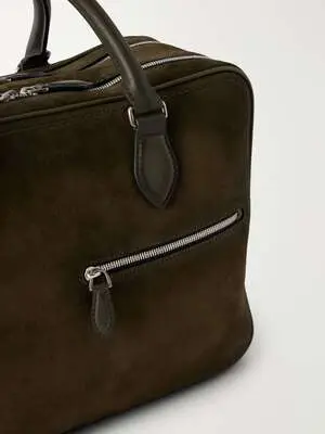 Berluti F088 Leather-trimmed Suede Briefcase