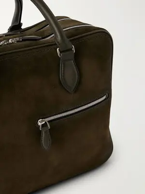 Berluti F088 Leather-trimmed Suede Briefcase