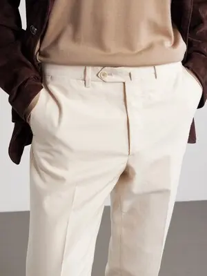 DE PETRILLO Tapered Cotton And Silk-blend Twill Trousers