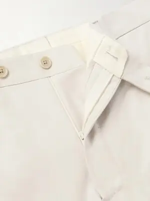 DE PETRILLO Tapered Cotton And Silk-blend Twill Trousers