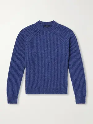 Sease Ribbed Cashmere Sweater - Blue