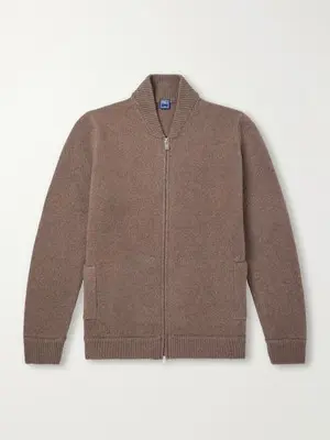 Fedeli Berkley Wool And Cashmere-blend Zip-up Sweater - Brown