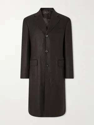Thom Sweeney Herringbone Wool Coat - Brown