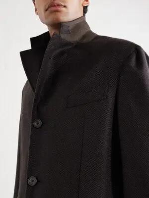 Thom Sweeney Herringbone Wool Coat