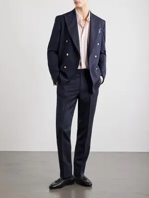 DE PETRILLO Tapered Virgin Wool Suit Trousers