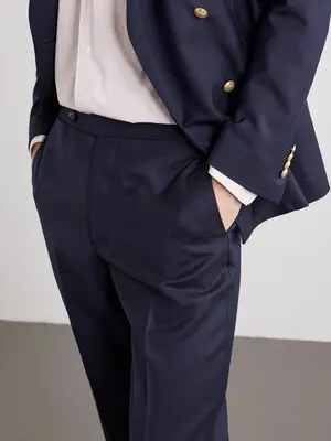 DE PETRILLO Tapered Virgin Wool Suit Trousers