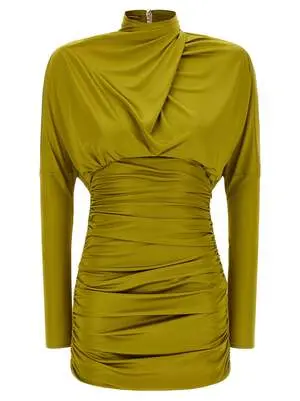Balmain Draped Mini Dress - Green