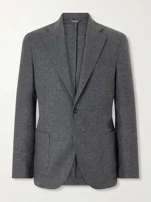 DE PETRILLO Posillipo Wool And Cashmere-blend Suit Jacket - Gray