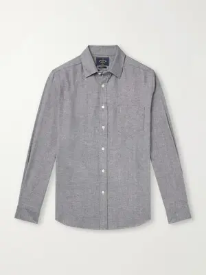 Portuguese Flannel Espiga Herringbone Cotton-flannel Shirt - Gray