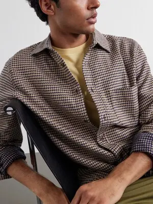 Portuguese Flannel Houndstooth Organic Cotton-flannel Shirt