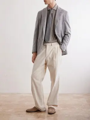 DE PETRILLO Posillipo Wool And Cashmere-blend Blazer - Gray