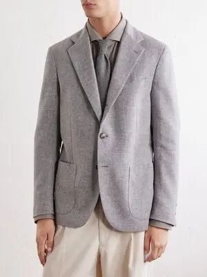 DE PETRILLO Posillipo Wool And Cashmere-blend Blazer - Gray