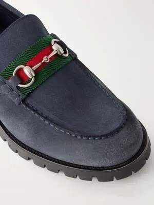 Gucci Sylke Horsebit-embellished Suede Loafers