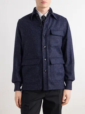 DE PETRILLO Houndstooth Virgin Wool Overshirt