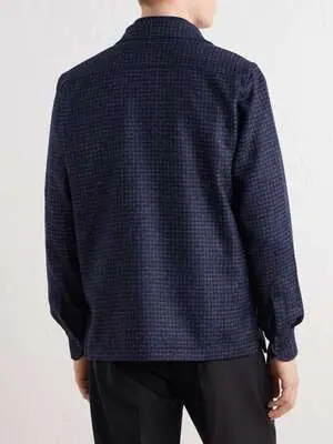 DE PETRILLO Houndstooth Virgin Wool Overshirt