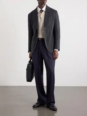 DE PETRILLO Faro Wool And Cashmere-blend Blazer - Gray