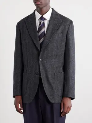 DE PETRILLO Faro Wool And Cashmere-blend Blazer - Gray