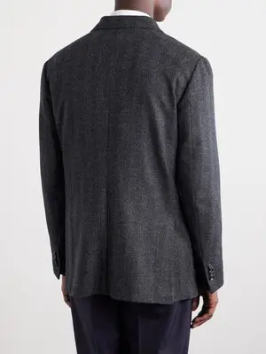 DE PETRILLO Faro Wool And Cashmere-blend Blazer - Gray