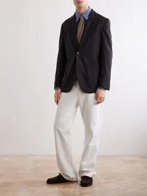 DE PETRILLO Faro Wool And Cashmere-blend Blazer - Blue
