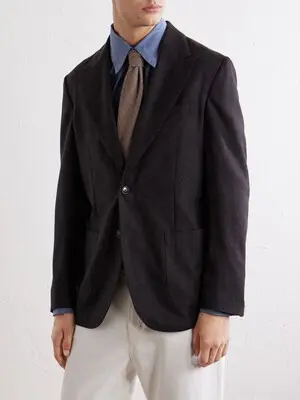 DE PETRILLO Faro Wool And Cashmere-blend Blazer - Blue