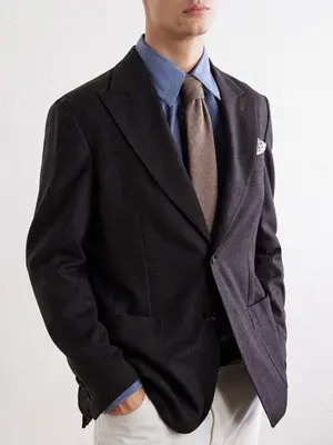 DE PETRILLO Faro Wool And Cashmere-blend Blazer - Blue