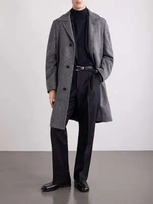 DE PETRILLO Petrucci Belted Wool And Cashmere-blend Tweed Coat