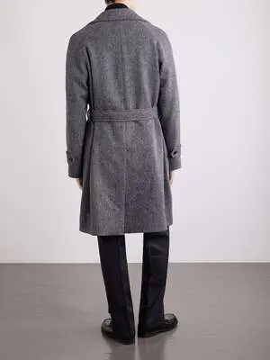 DE PETRILLO Petrucci Belted Wool And Cashmere-blend Tweed Coat