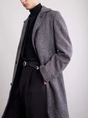 DE PETRILLO Petrucci Belted Wool And Cashmere-blend Tweed Coat