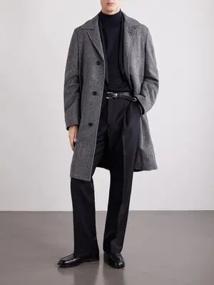 DE PETRILLO Petrucci Belted Wool And Cashmere-blend Tweed Coat