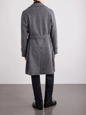 DE PETRILLO Petrucci Belted Wool And Cashmere-blend Tweed Coat