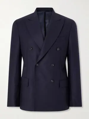 DE PETRILLO Sorrento Wool-twill Suit Jacket - Blue