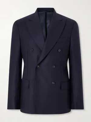 DE PETRILLO Sorrento Wool-twill Suit Jacket - Navy