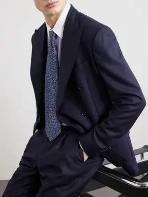 DE PETRILLO Sorrento Wool-twill Suit Jacket