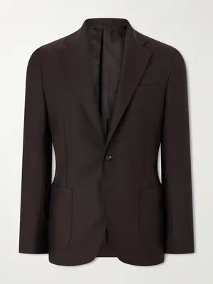 DE PETRILLO Posillipo Virgin Wool-twill Suit Jacket - Brown