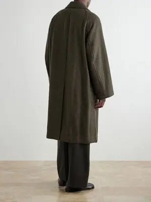 LEMAIRE Double-breasted Wool And Alpaca-blend Felt Coat - Brown