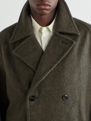 LEMAIRE Double-breasted Wool And Alpaca-blend Felt Coat - Brown
