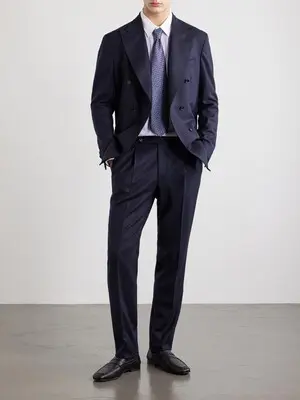 DE PETRILLO Straight-leg Pleated Virgin Wool Trousers