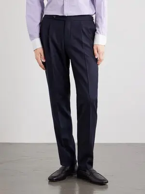 DE PETRILLO Straight-leg Pleated Virgin Wool Trousers