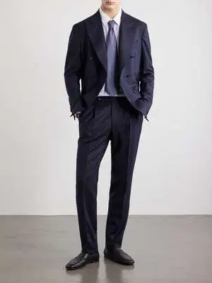 DE PETRILLO Straight-leg Pleated Virgin Wool Trousers