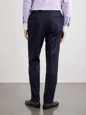 DE PETRILLO Straight-leg Pleated Virgin Wool Trousers