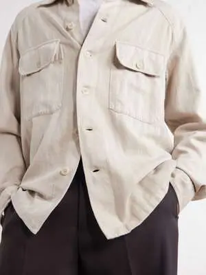 Ralph Lauren Purple Label Cotton And Linen-blend Shirt