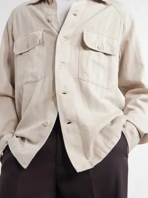 Ralph Lauren Purple Label Cotton And Linen-blend Shirt