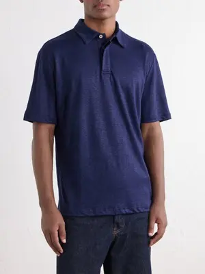 Eleventy Linen-jersey Polo Shirt