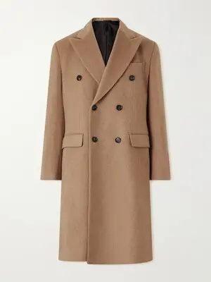 DE PETRILLO Double-breasted Camel Hair Coat - Brown