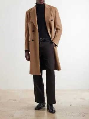 DE PETRILLO Double-breasted Camel Hair Coat