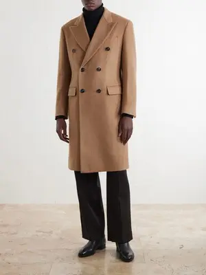 DE PETRILLO Double-breasted Camel Hair Coat