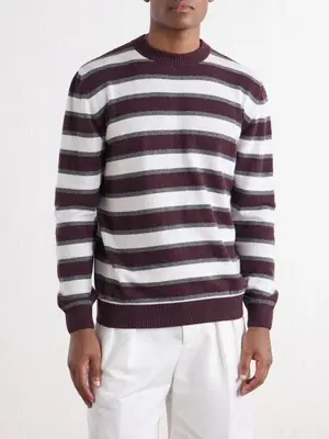 Eleventy Striped Cashmere Sweater