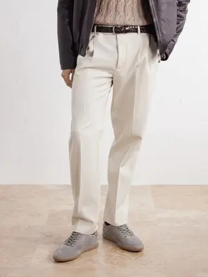 Zegna 232 Leather-trimmed Suede Sneakers