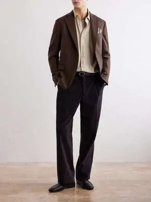 DE PETRILLO Posillipo Wool And Cashmere-blend Herringbone Blazer